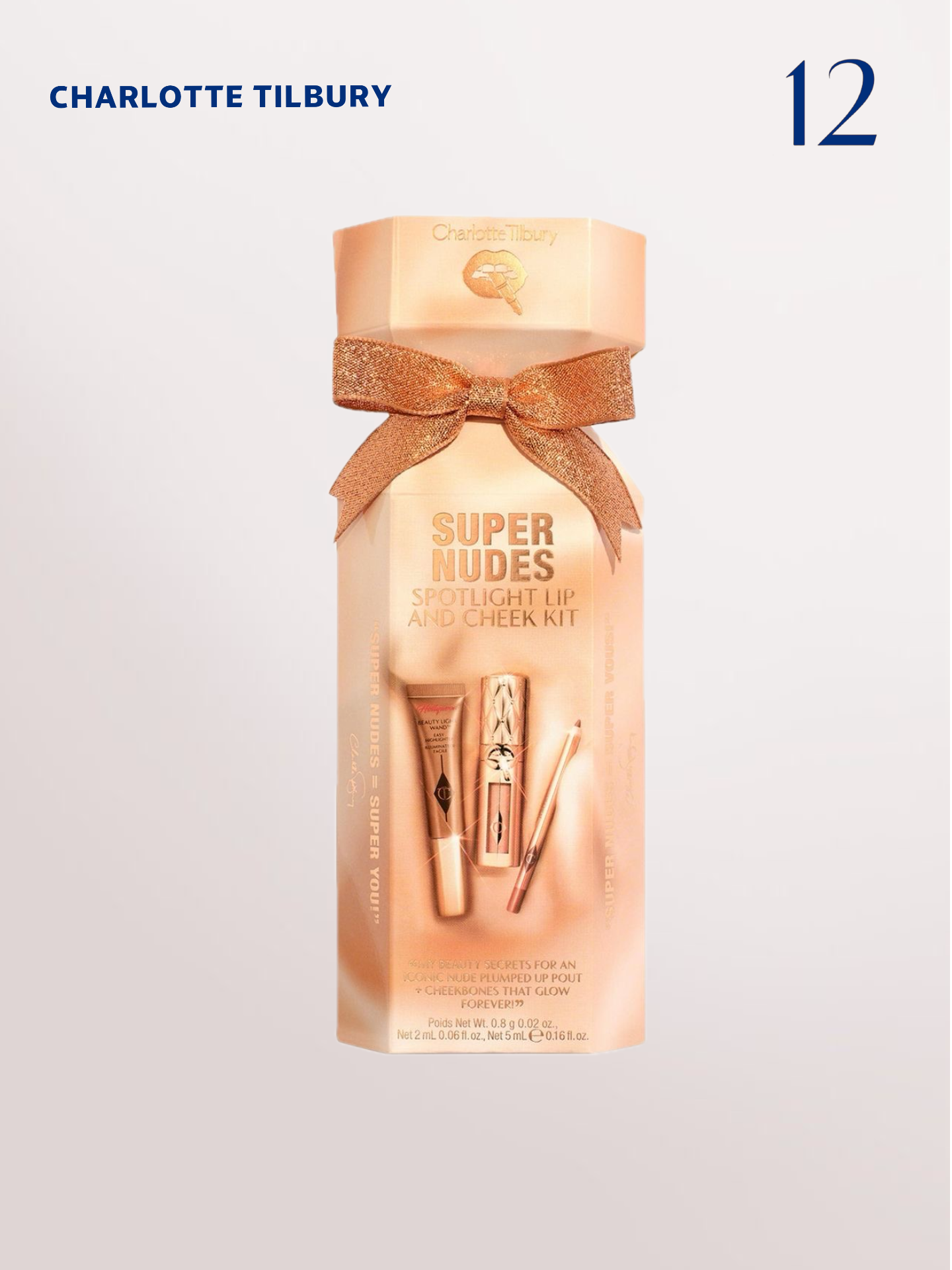 Набор косметики Charlotte Tilbury Super Nudes Spotlight Lip&Cheek Kit (карандаш, блеск, хайлайтер)