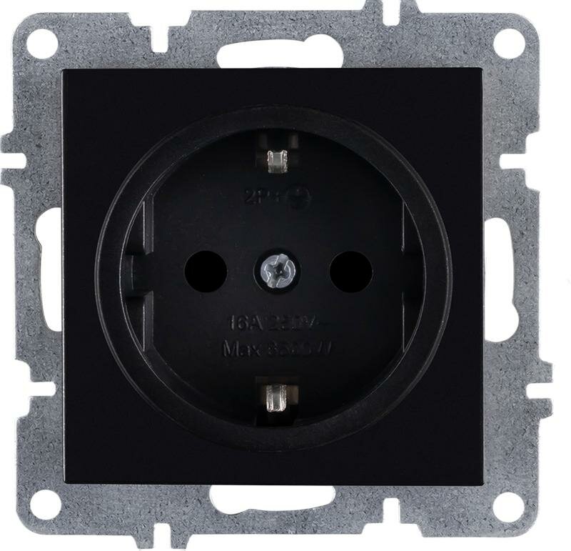 Розетка 1-м СП LAVIN/KAREN 16А IP20 с заземл. механизм черн. ARVIA 50 07 2000 217