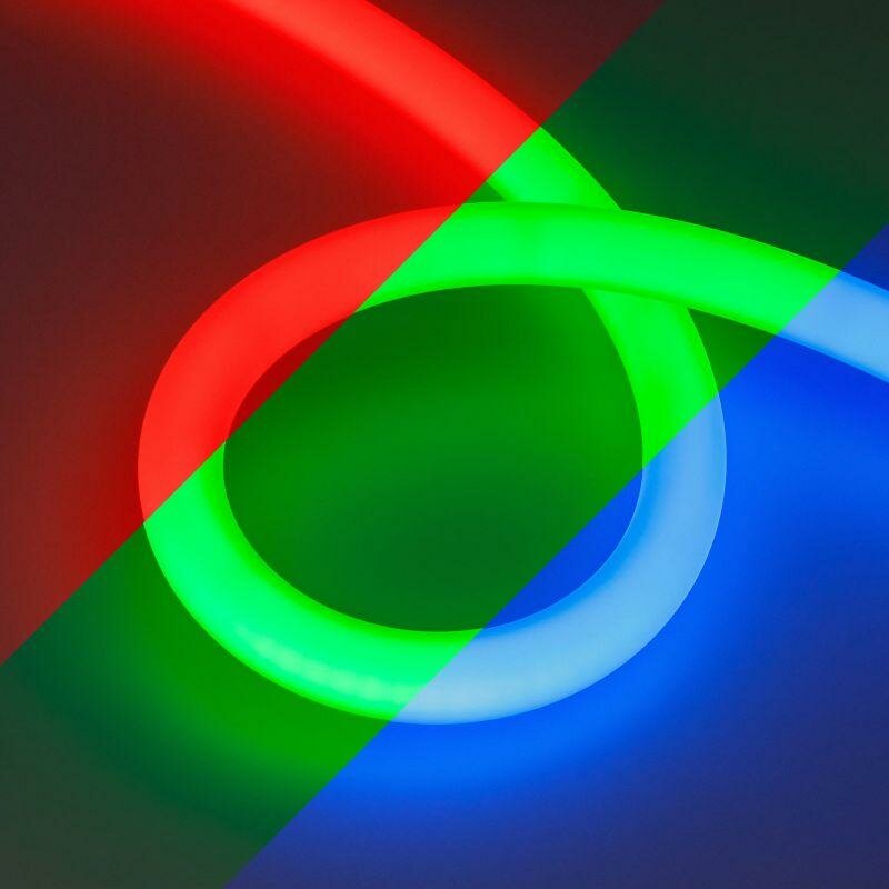 Лента светодиодная MOONLIGHT-BLACK-SIDE-G280-D25mm 24V RGB 360deg 14.4Вт/м IP65 wire x1 боков. вывод кабеля Arlight 047199
