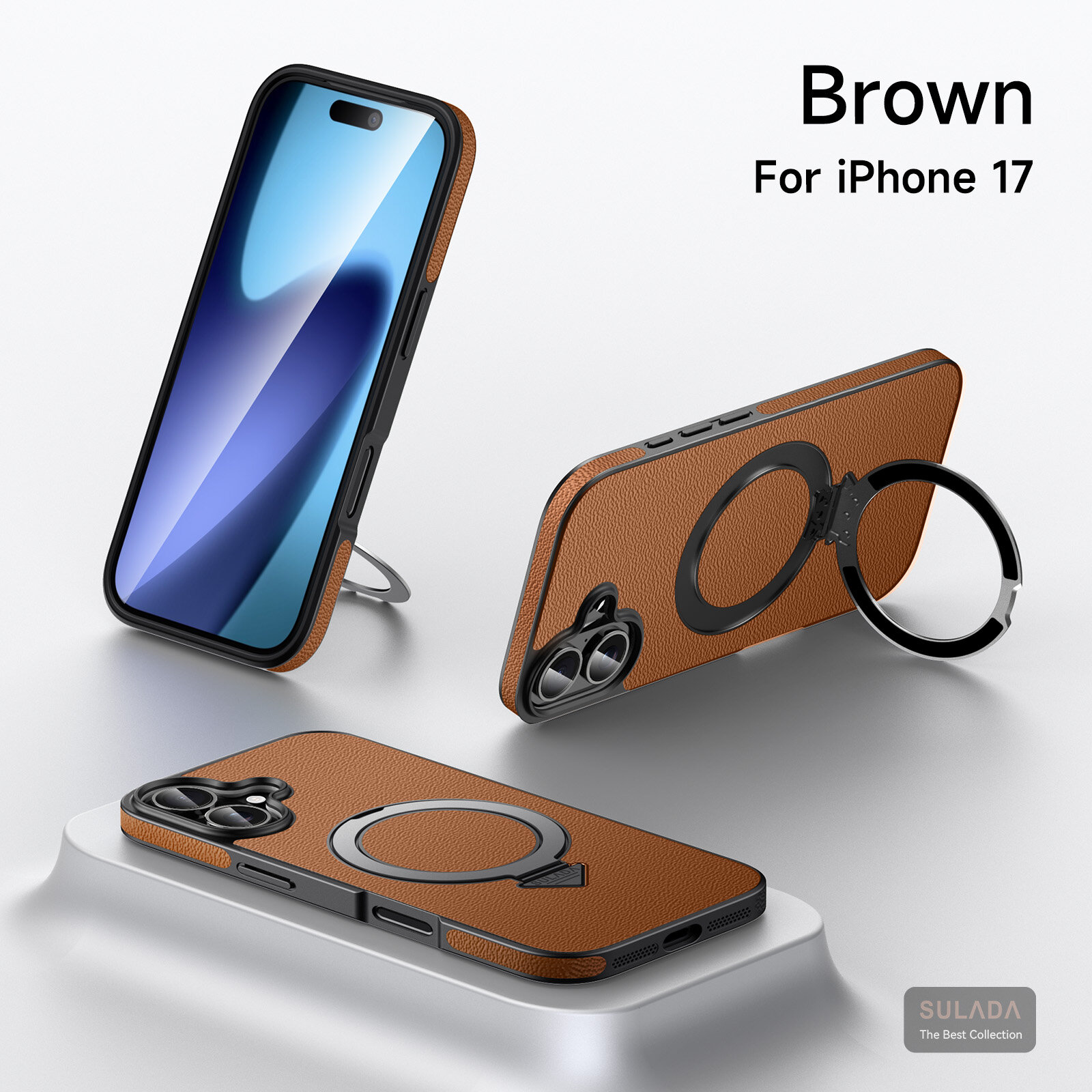 Чехол для Apple iPhone 17 / Айфон 17, soft touch, чехол-кардиомонитор, натуральная кожа, защита камеры, ударопрочный, встроенная подставка, усиленные углы, Apple, Apple iPhone 17, brown,