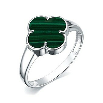 Кольцо, серебро, 925 проба, малахит