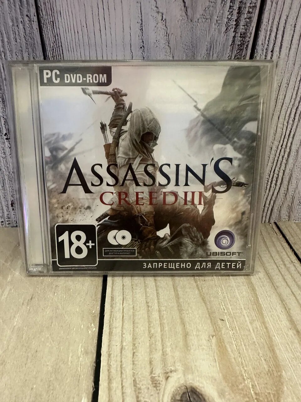 Диск с игрой Assassins creed 3 (русская версия) для пк лицензия