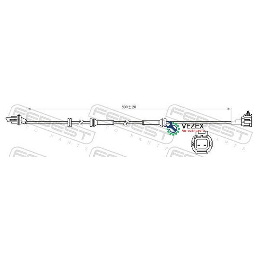 FEBEST 02606018 датчик ABS задний лев!\ Nissan Navara D40M 21>