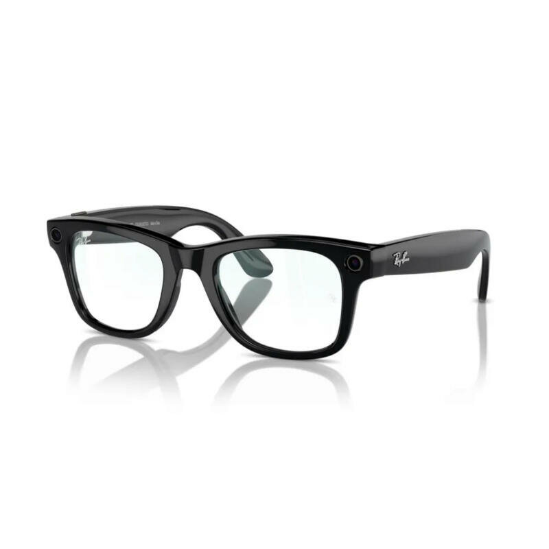 Умные очки Ray-Ban Wayfarer, Shiny Black Clear (155-53), (Черный/прозрачный)