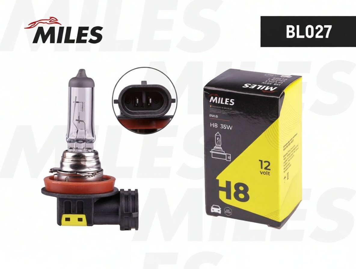 Лампа H8 12V 35W PGJ19-1 BL027 Miles арт. BL027