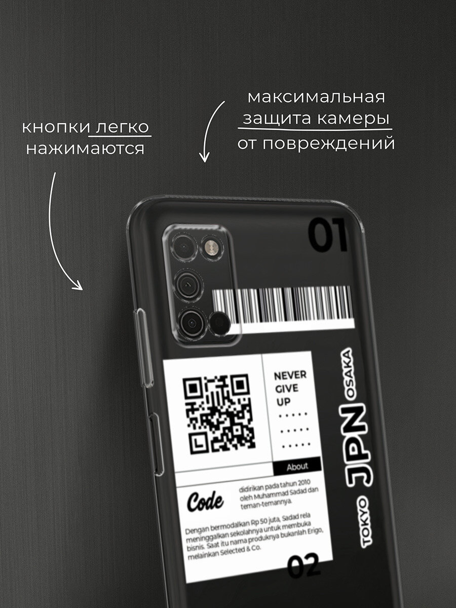 Чехол на Samsung Galaxy A03S / Самсунг Галакси A03S с принтом "JPN", прозрачный — фото 1