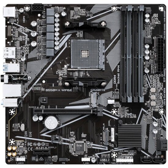 Материнская плата Gigabyte Материнская плата B550M K WF6E (AM4, mATX)