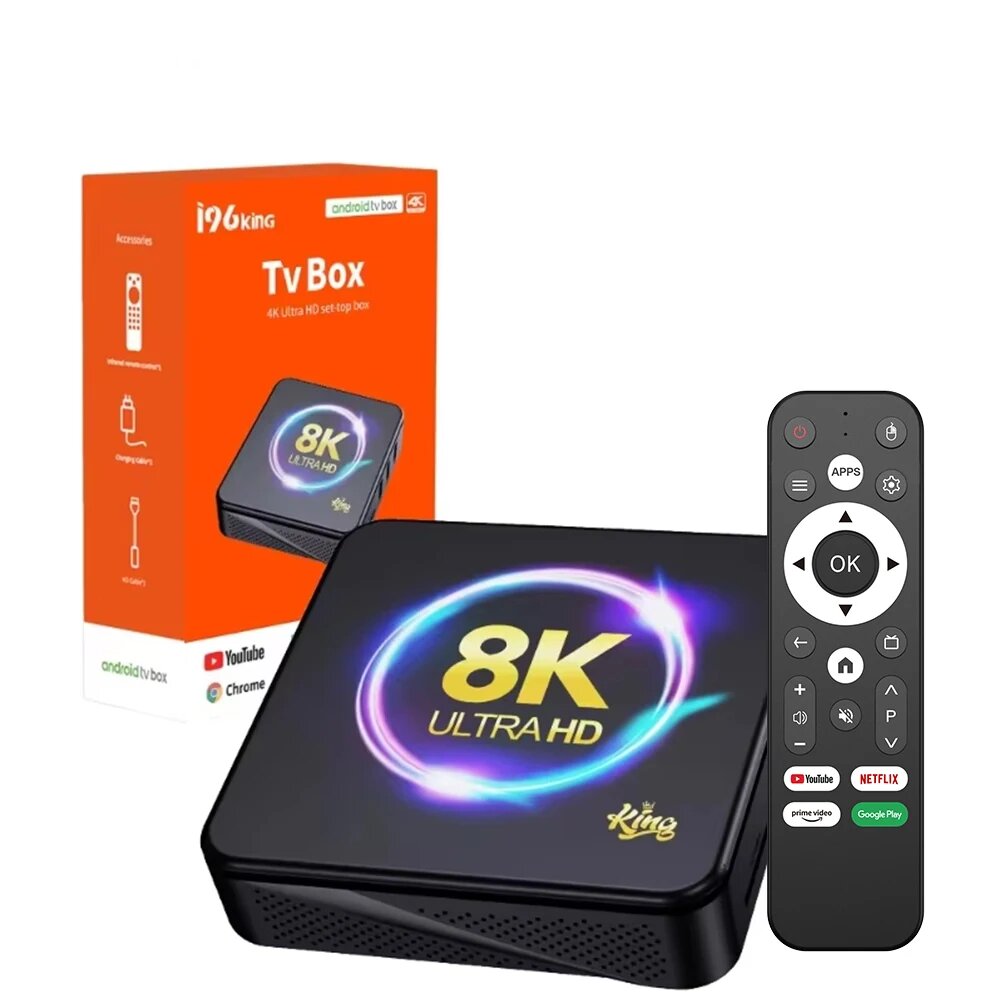I96 KING Smart TV Box 8K Android 14.2 8/128 ГБ, EU Plug