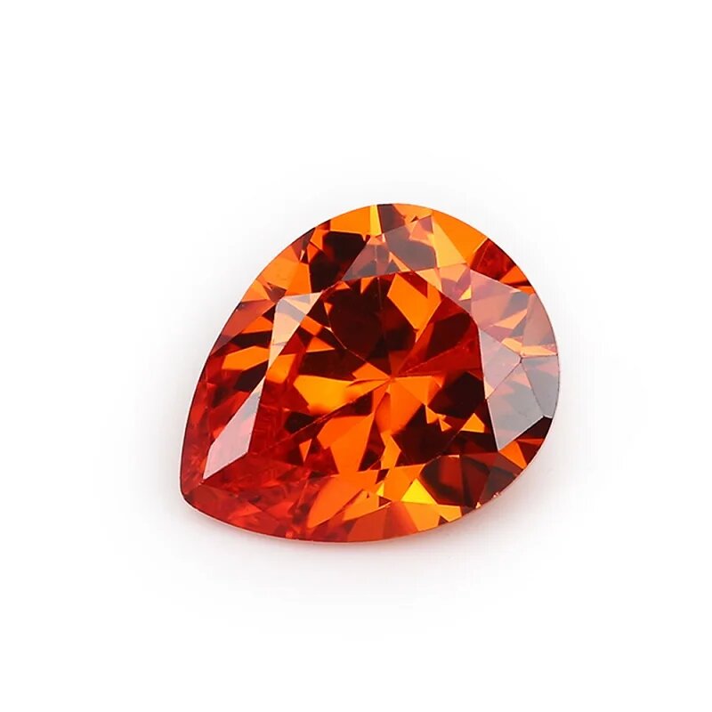 Искусственные камни циркония Pear Cut 2x3~13x18 мм 4x6mm(100pcs), Orange
