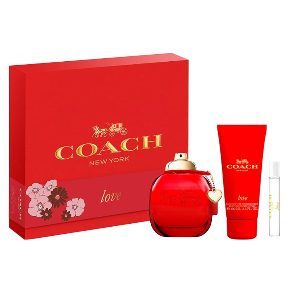 Coach Love Set 90 мл + 7.5 мл парфюмерная вода + лосьон для тела, женские, цветочные, фруктовые