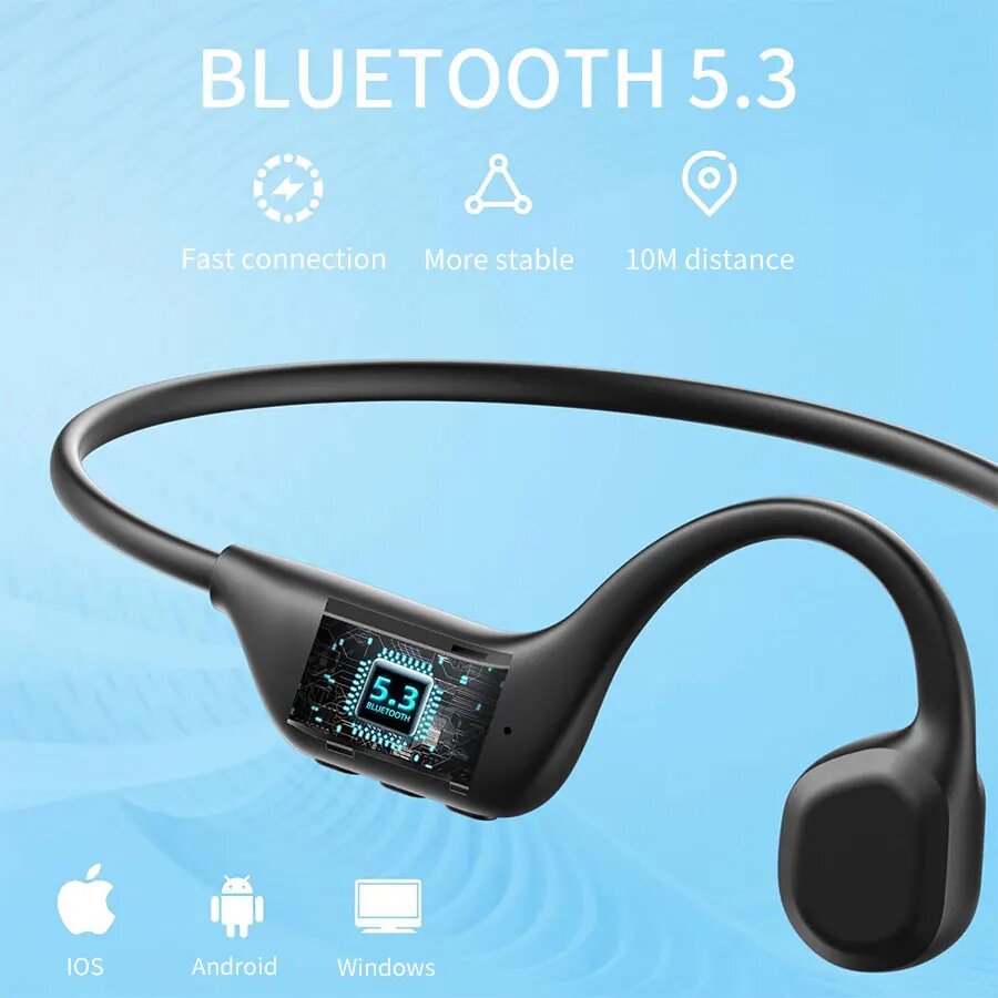 Bone Conduction Bluetooth Headphones Black — фото 1