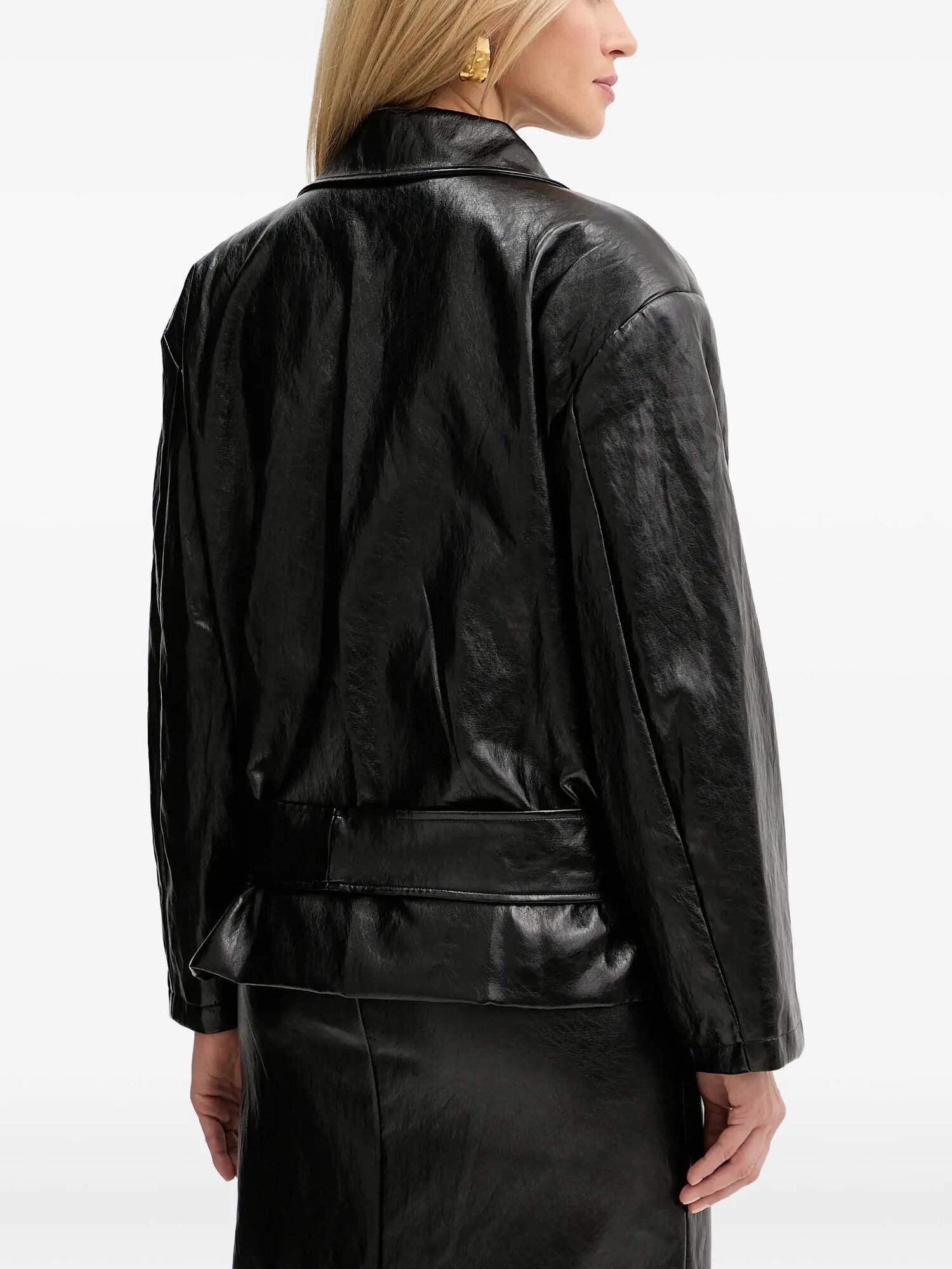 Куртка  Belted zip-up jacket, размер L, black/black — фото 1