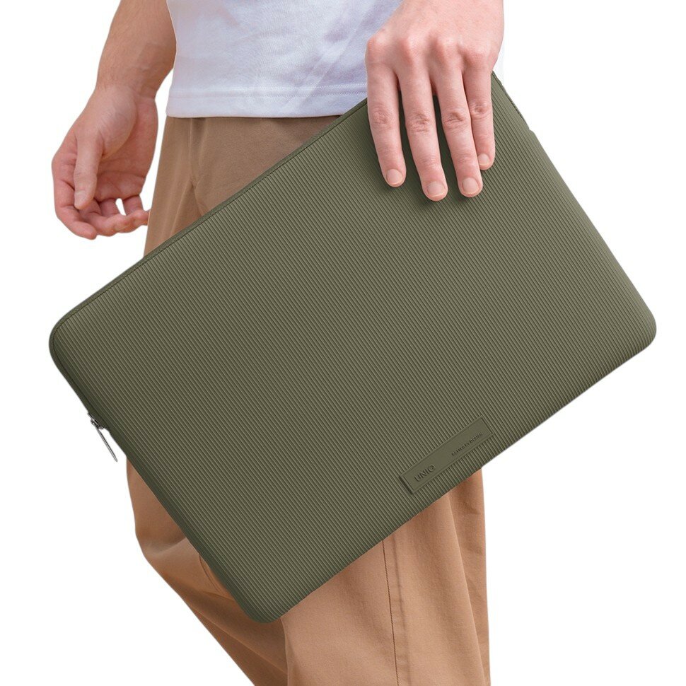 Защитный чехол Uniq Cyprus Ridge Edition Neoprene Laptop sleeve для MacBook 13/14 Dark Sage Green