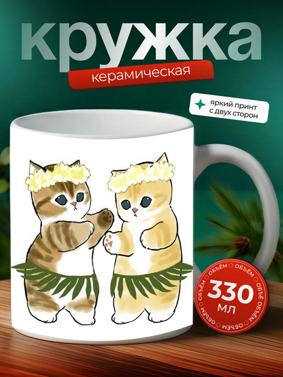 Кружка Гавайский манчкин кот 15,
