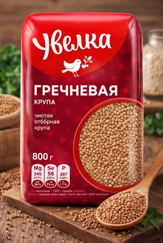 Крупа гречневая 800 грамм 1 пачка
