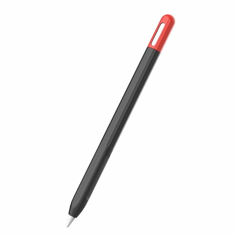 (1 шт.) Силиконовый чехол для Apple Pencil Pro черно-красный