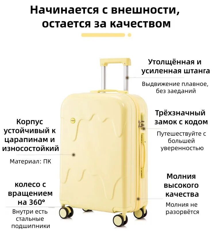 Чемодан , желтый — фото 1