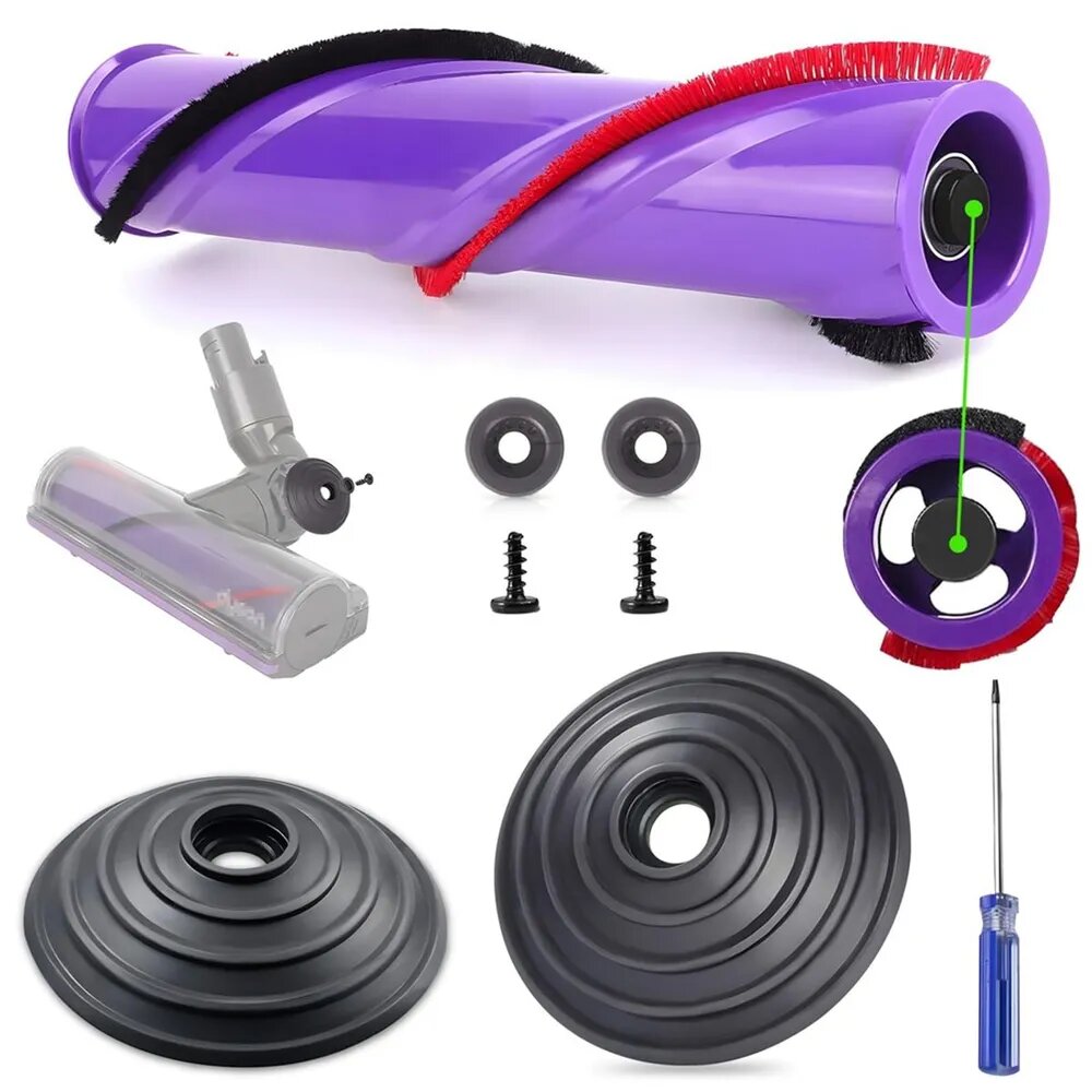 Комплект сменных роликовых щеток и колес для пылесоса Dyson V8, V10