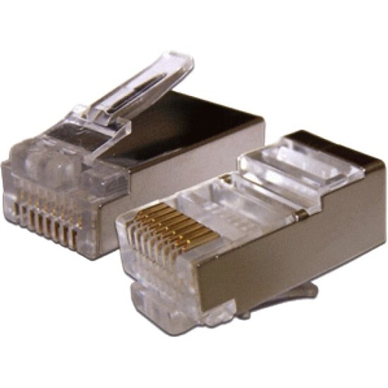 Коннектор Twt RJ45 STP 8P8C, универсальный, со вставкой, cat.6, 100 шт. -PL45/S-8P8C-6V