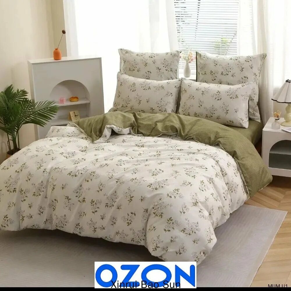 Комплект постельного белья, Сатин, Семейный, наволочки 50x70, 70x70