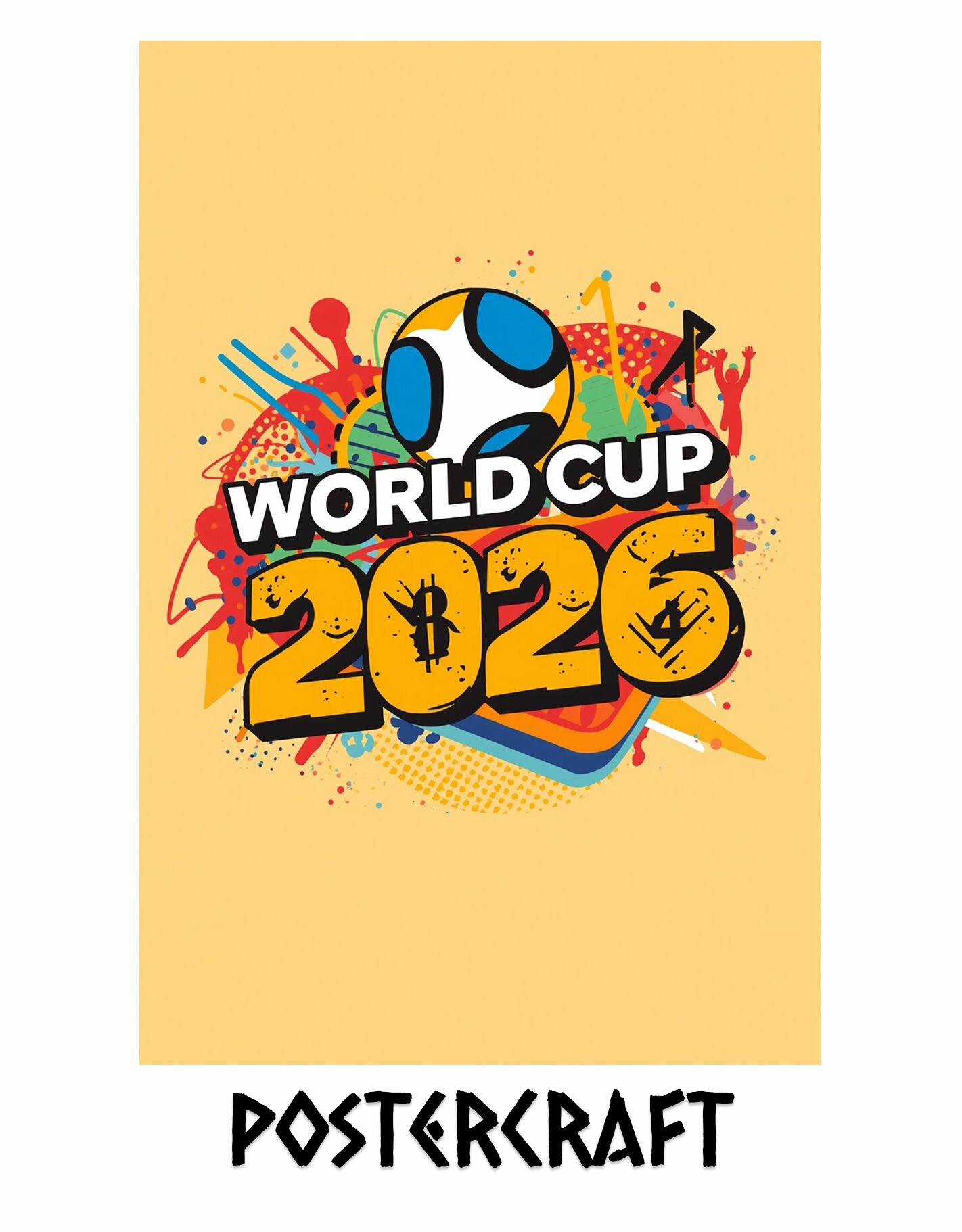 Постер "Чемпионат Мира 2026" (Футбол), 29.7х42см, А3, глянцевый