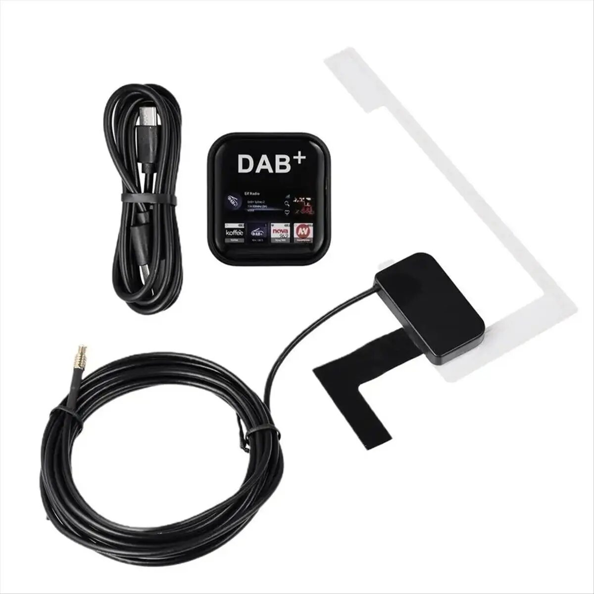 (BOFF) Автомобильный радиоприемник DAB+ с USB, антенной для установки на окно, навигацией и управлением через приложение, универсальный цифровой USB-донгл DAB