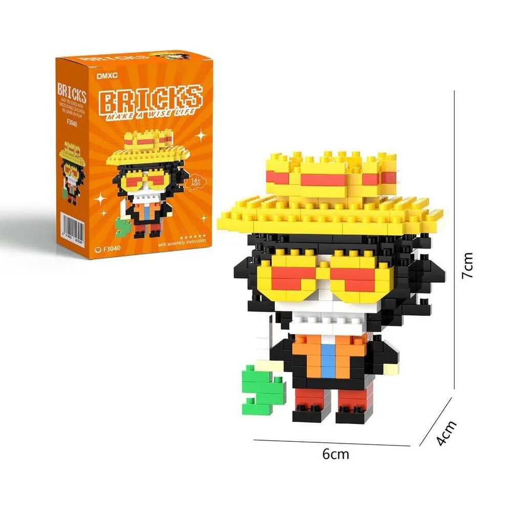 3д конструктор из миниблоков Bricks One Piece Луффи,6х6cm