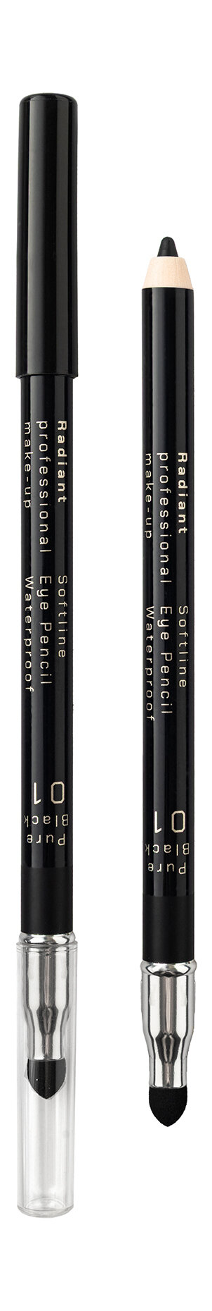 RADIANT PROFESSIONAL MAKE-UP Карандаш для глаз Softline Eye Pencil Waterproof водостойкий, 1,2 г, 01 Черный