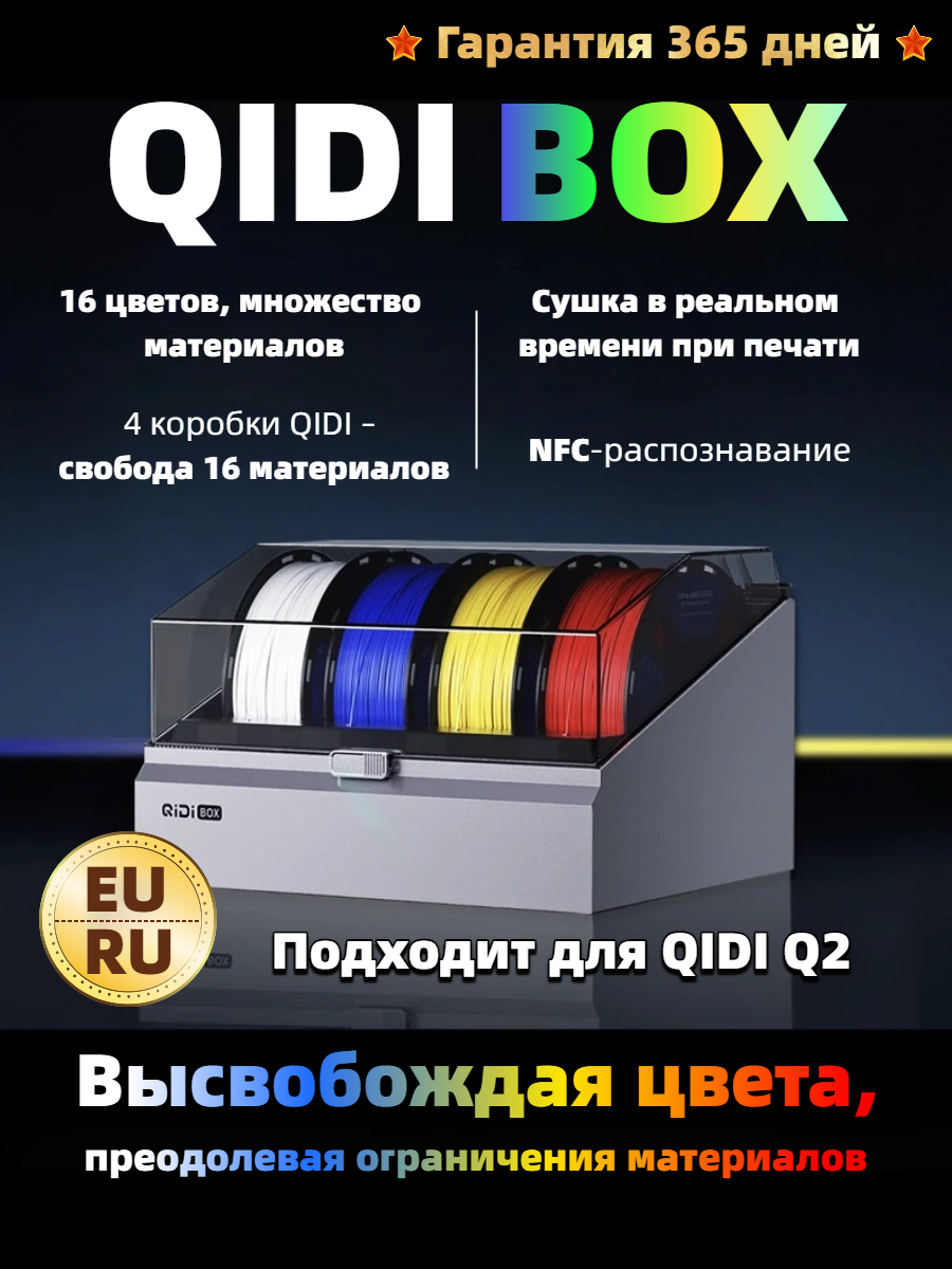 3D принтер Система смены материалов Qidi Q2 Box, 4 канала, для Q2 3d-принтеров, 4.35 кг