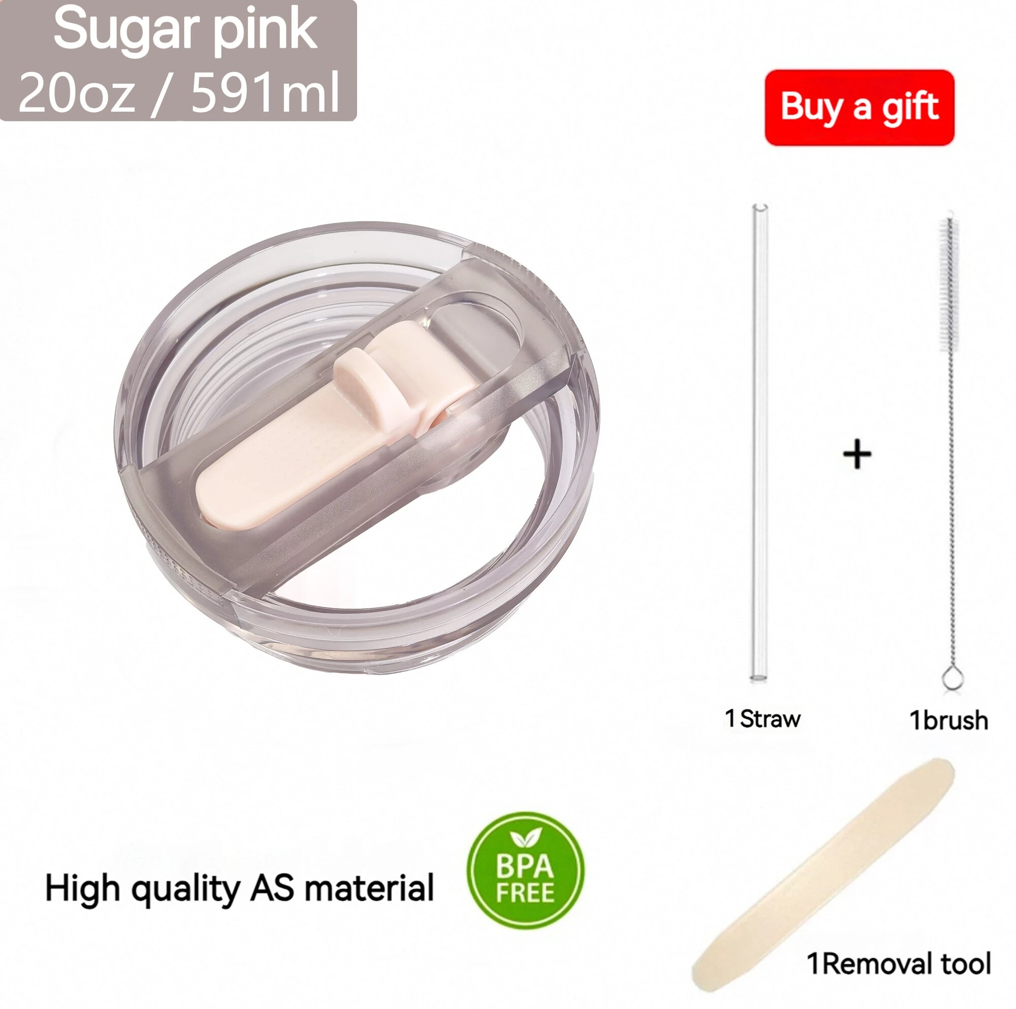 Сменная крышка с соломинкой для Stanley 40oz Розовый, 20oz Sugar pink