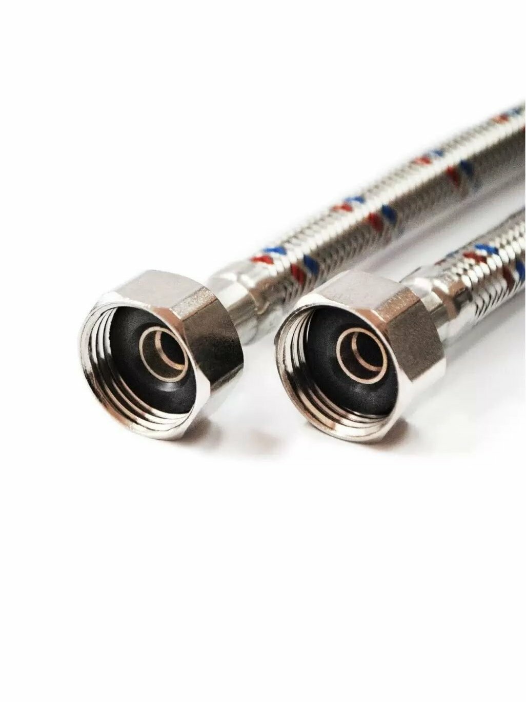 Подводка для воды Valfex 1/2" 3 метра, гибкая нержавеющая сталь, г-г, для смесителя и унитаза, горячая и холодная вода