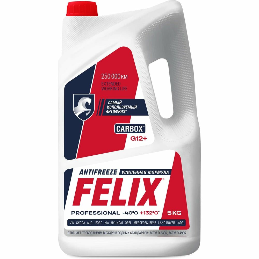 Антифриз FELIX CARBOX -40 G-12+, 5кг, красный 430206033