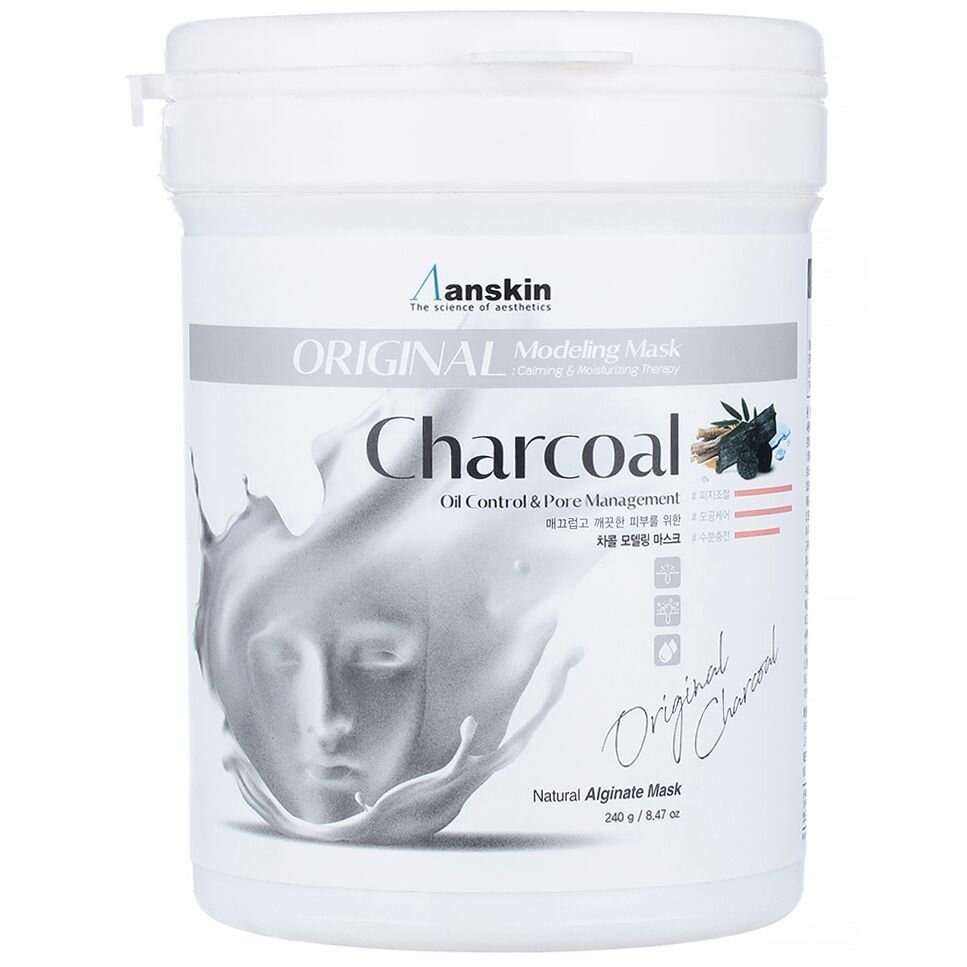 Anskin Альгинатная маска Charcoal Modeling Mask банка 700 МЛ (240 ГР)
