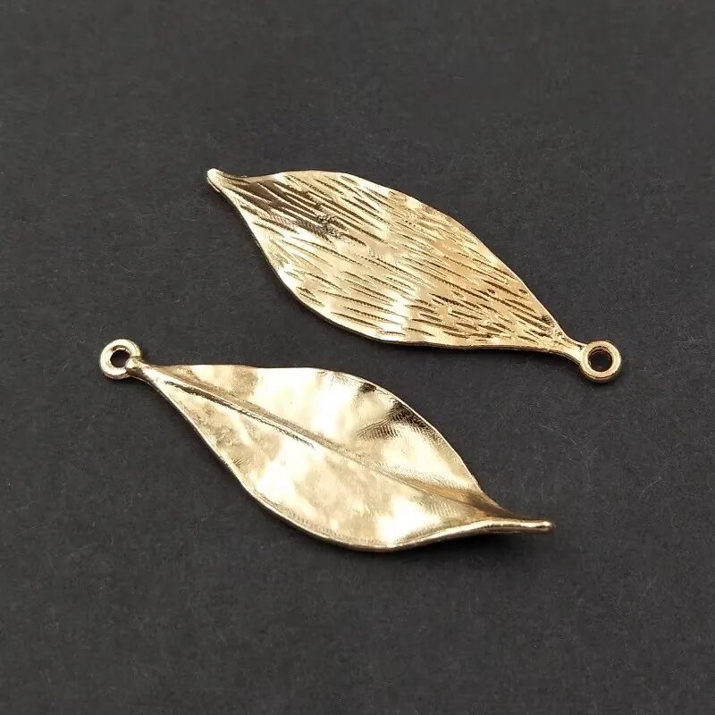 Металлические подвески листья набор из 10 штук KC Gold plated
