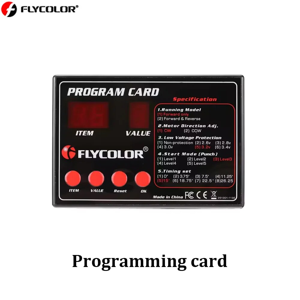 HawkSpeed Flycolor Lightning 18A 25A 35A 45A ESC для радиоуправляемых машин Program Card