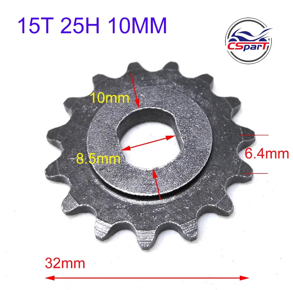 Зубчатая звездочка 15T 25H 10MM, серая