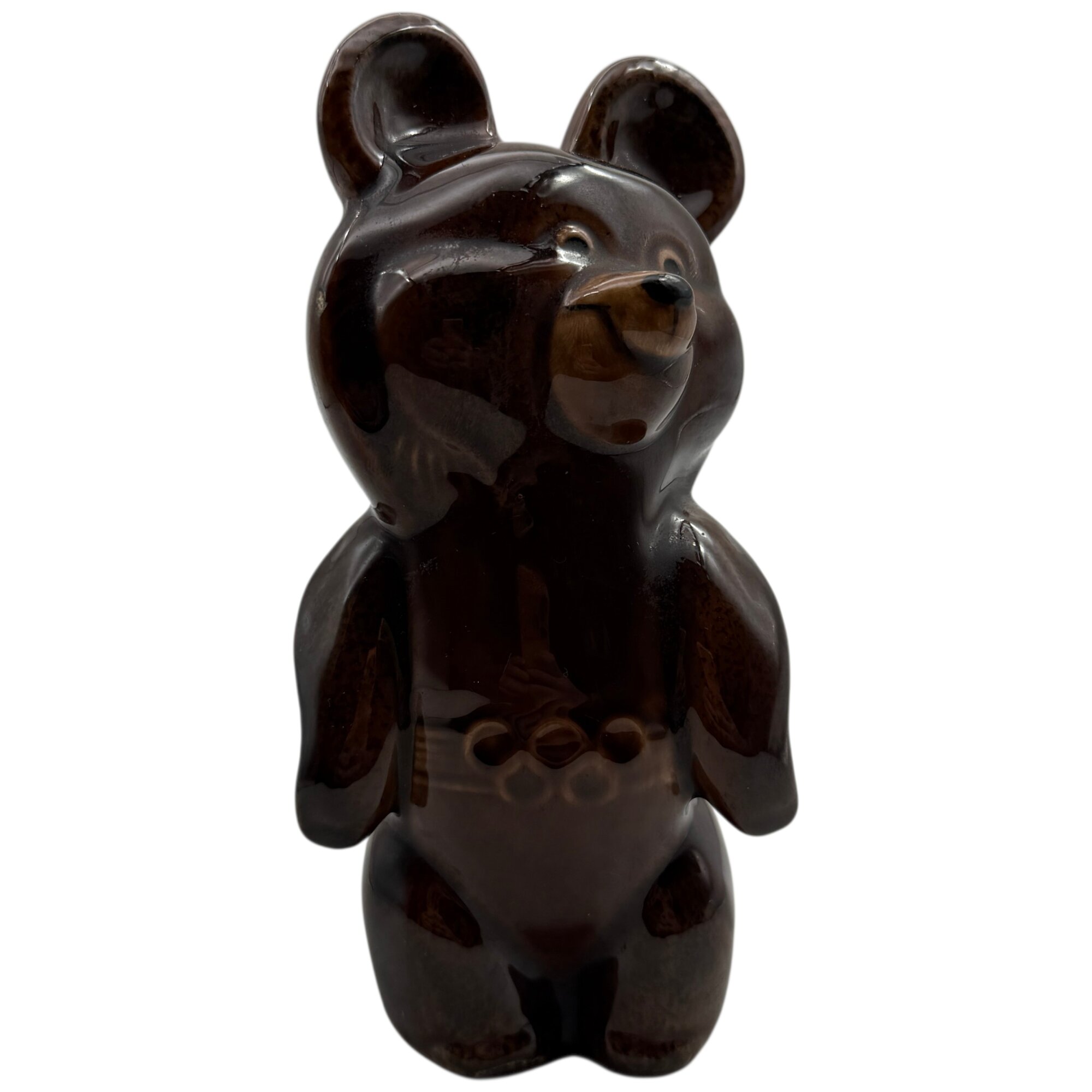 Статуэтка "Олимпийский Мишка", 15 см, керамика, 1978-1980 гг, ЗиК Конаково, СССР