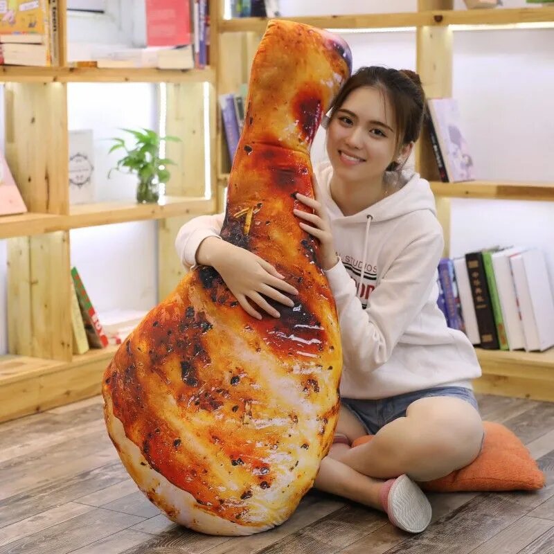 Подушка-валик 65x110см, имитация куриной ножки, плюшевая игрушка, подарок девушке