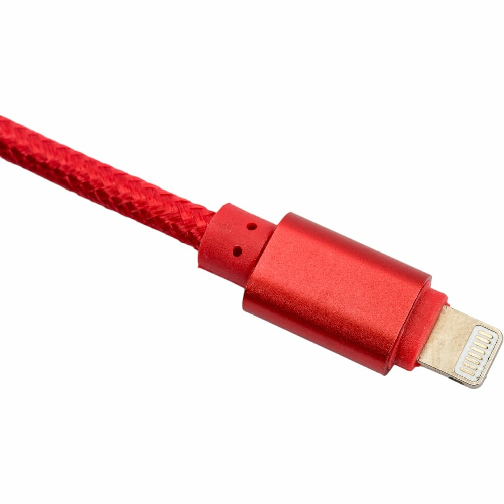 Кабель ENERGY ET-26 USB/Lightning, цвет - красный 104104 — фото 1