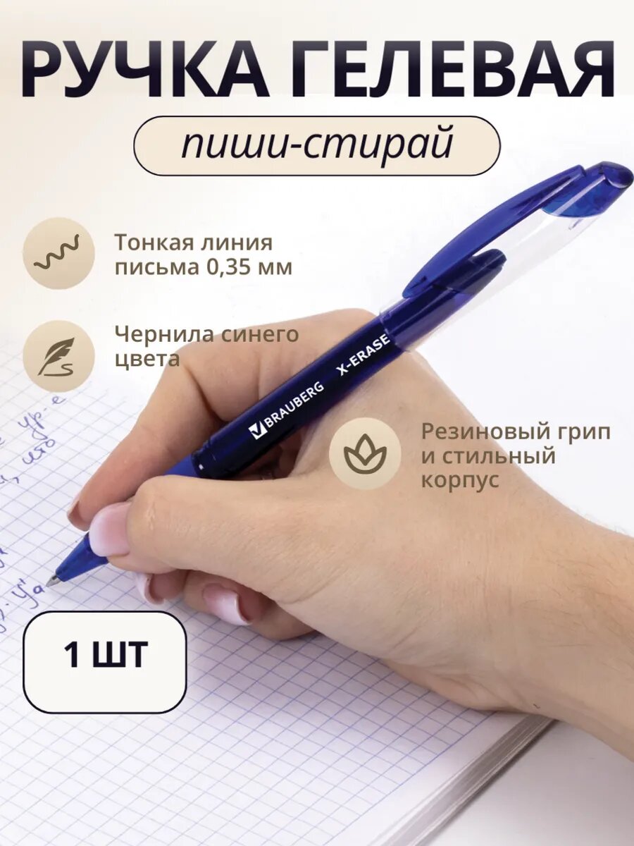 Ручка стирающаяся синие чернила