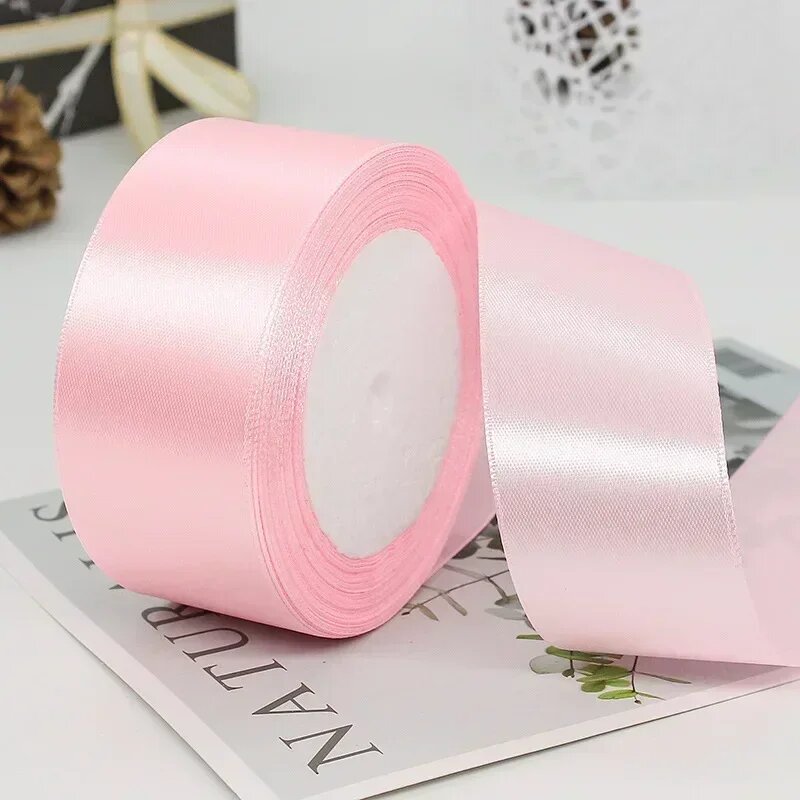 Атласная лента light pink 4 см