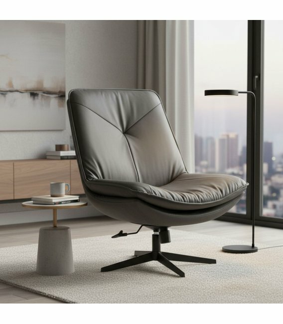 Кресло лаунж Cosmo, экокожа, Sharp графит