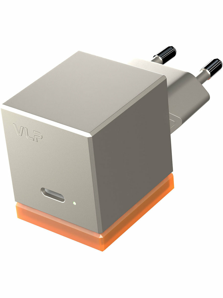 Зарядное устройство VLP "Neo", поликарбонат, 39х36 мм, USB-C, 45Вт, серый