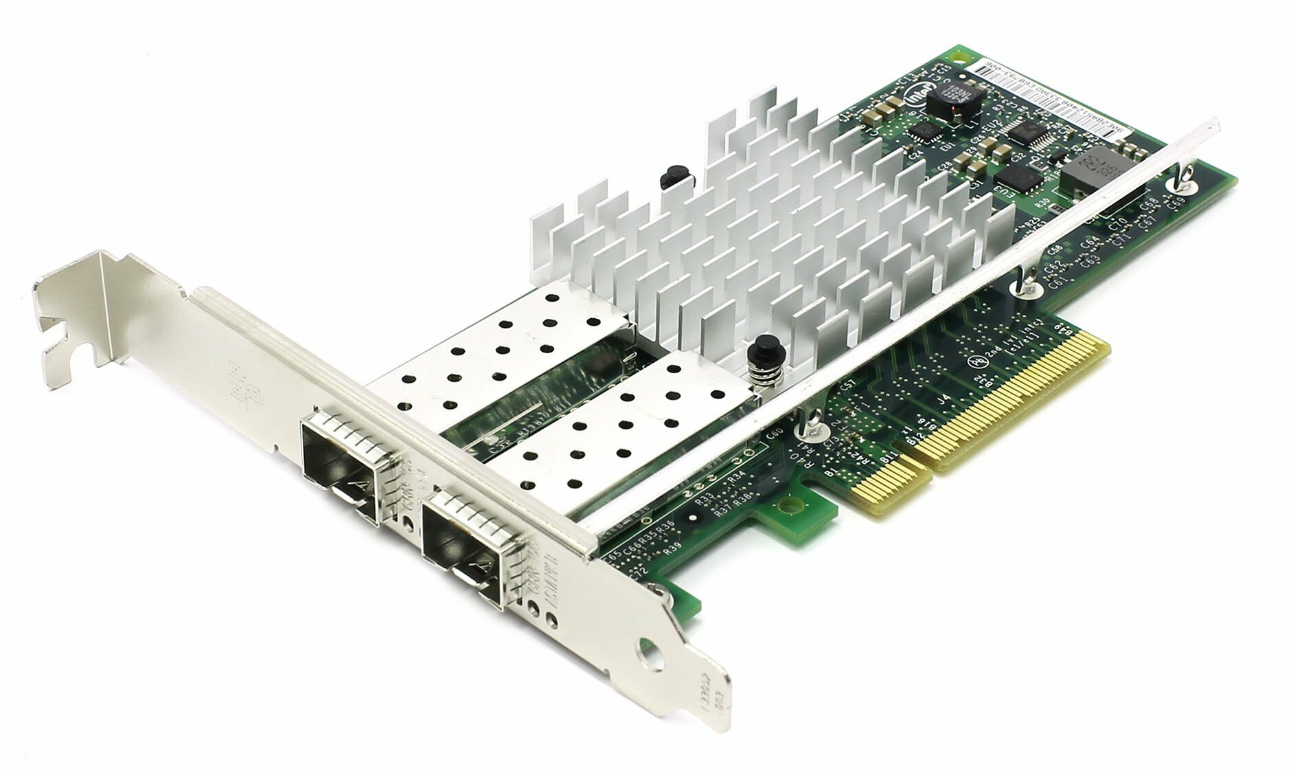 Сетевая карта Intel E10G42BTDA E10G42BTDAG1P5 X520-DA2 Ethernet Converged Network Adapter двухпортовая SFP+ 10-гигабитная для компьютеров и серверов, PCI-E x8 на 2 разъёма SFP+ для трансиверов