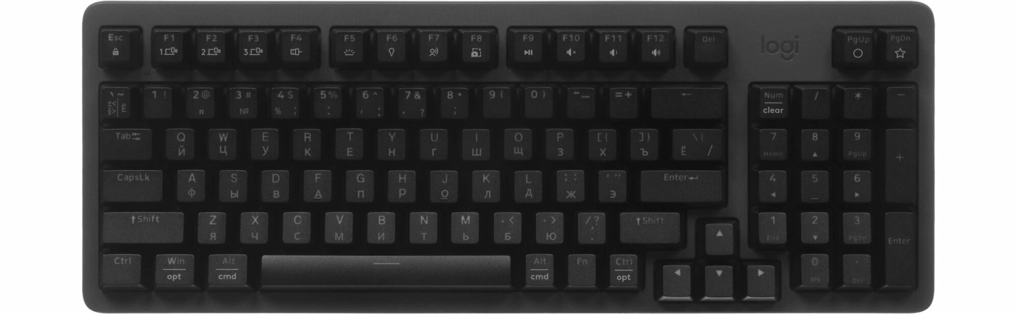 Клавиатура Logitech K868 механическая черный USB беспроводная BT/Radio (920-013912)