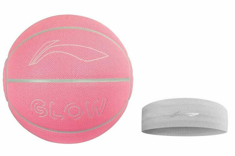 Баскетбольный мяч унисекс Li Ning Badfive Pu, розовый, размер 7, светящийся в темноте