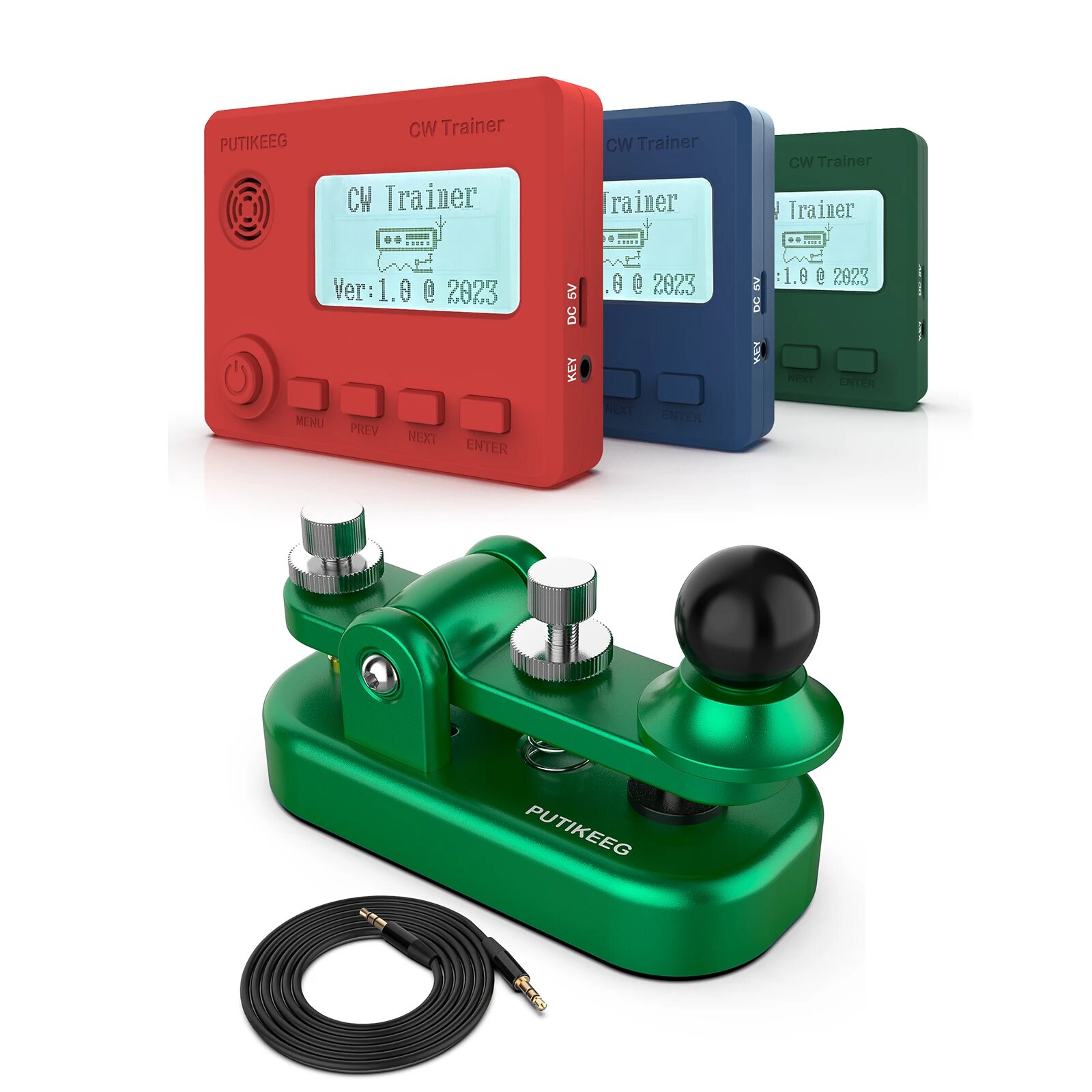 Putikeeg CW KEY Green (электрические ключи + тренажер кода Morse) GREEN