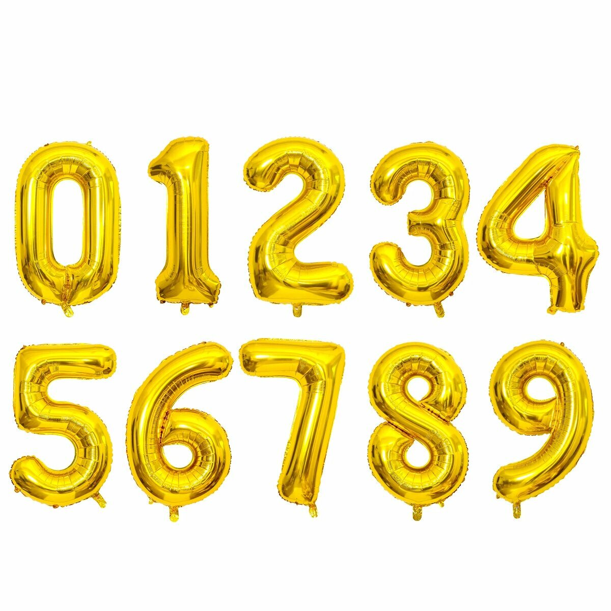 Воздушные шары-цифры для дня рождения Желтый, Gold, Number 5