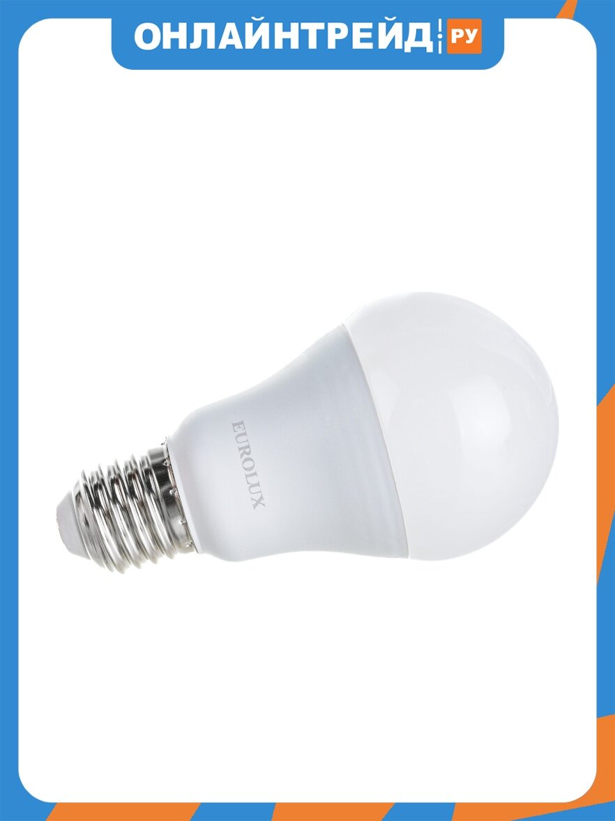 Светодиодная лампа Eurolux LL-E-A60-15W-230-2,7K-E27 (груша, 15Вт, тепл, Е27), 76/2/19