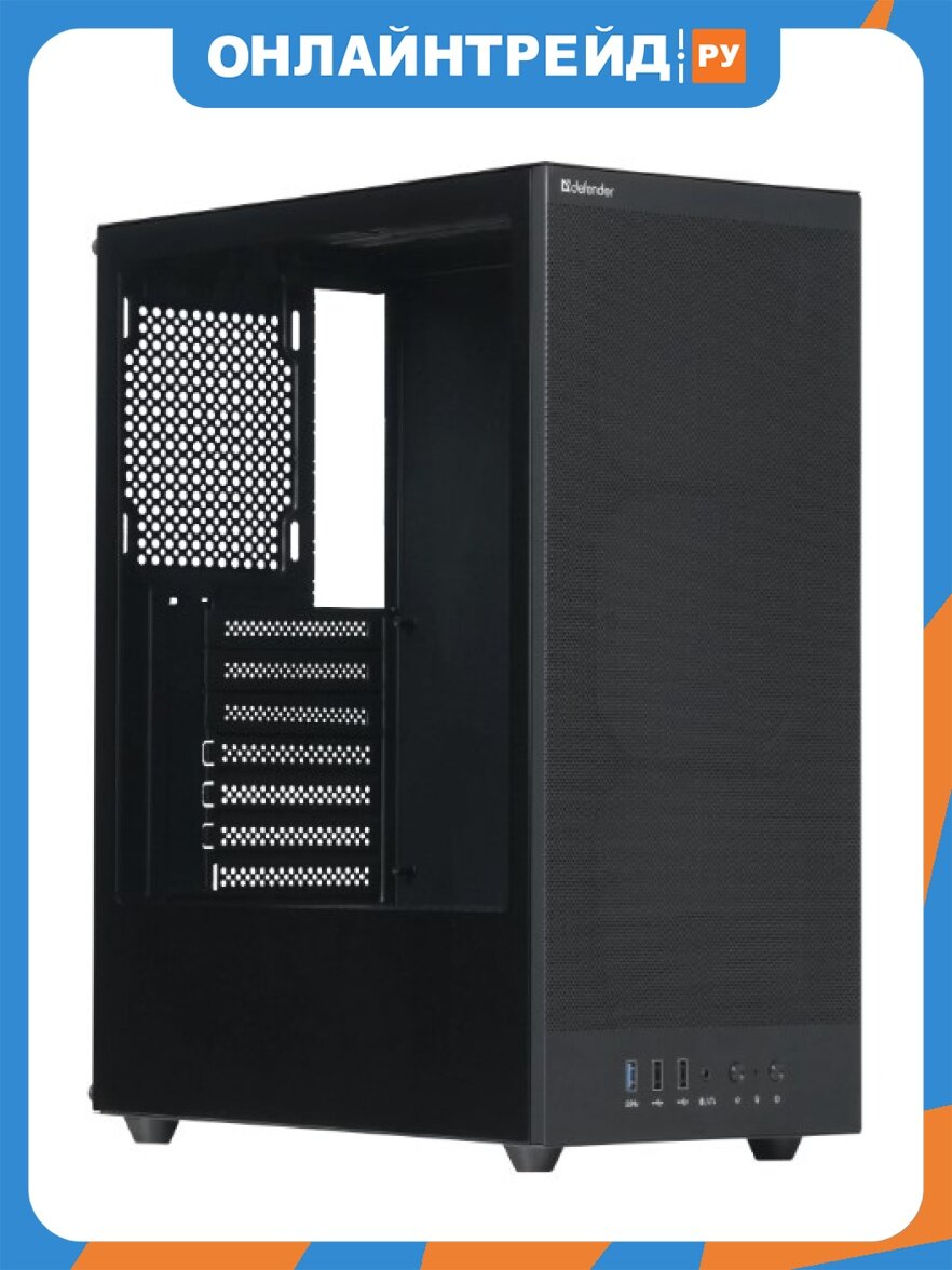 Корпус компьютерный Defender RaptorX черный, ATX, USB3.0, w/o fans